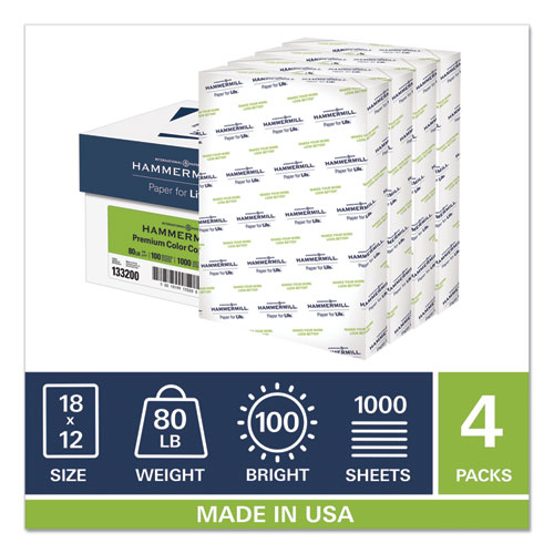 Premium Color Copy Cover, 100 Bright, 80lb, 18 X 12, 250 Sheets/pack, 4 ...