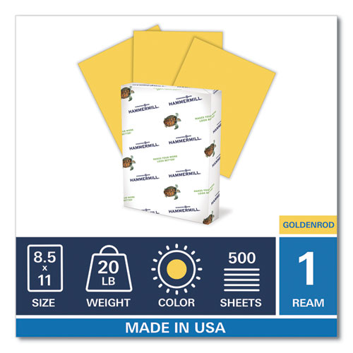 Colors Print Paper, 20lb, 8.5 X 11, Goldenrod, 500/ream