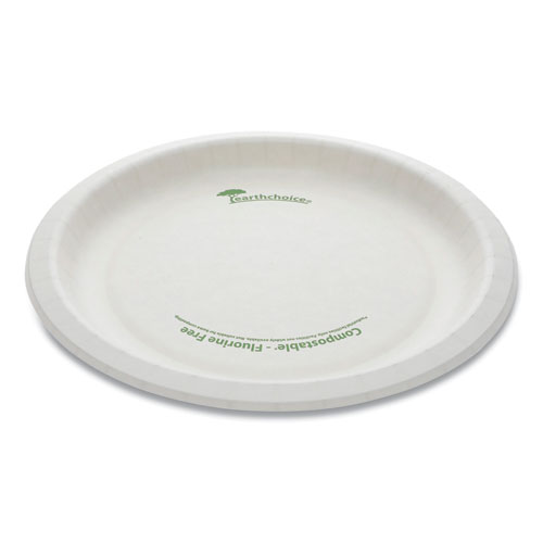 Earthchoice Pressware Compostable Dinnerware, Plate, 9" Dia, White, 450 ...