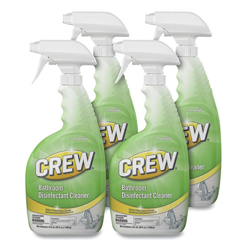 Crew Bathroom Disinfectant Cleaner, Floral Scent, 32 Oz Spray Bottle, 4 ...
