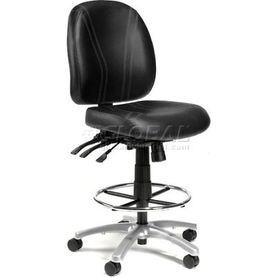 Interion® 8-Way Adjustable Antibacterial Stool, Black