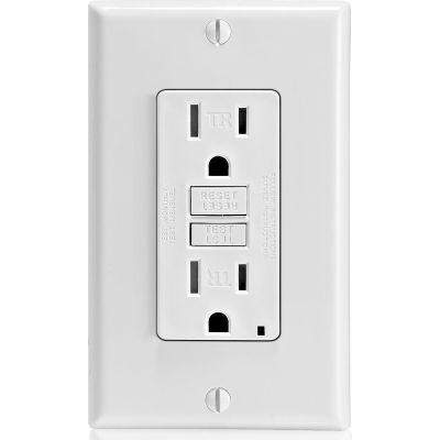 Leviton GFTR1-W SmartlockPro Self-Test GFCI Receptacle, Tamper ...